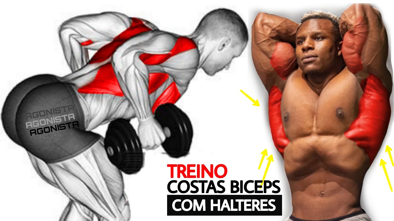 Super Treino Costas E BÍceps Com Halteres E Barra Fixa Treino Caseiro