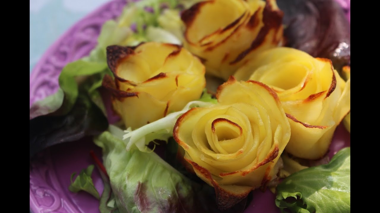 Cómo hacer rosas de patata al horno - YouTube