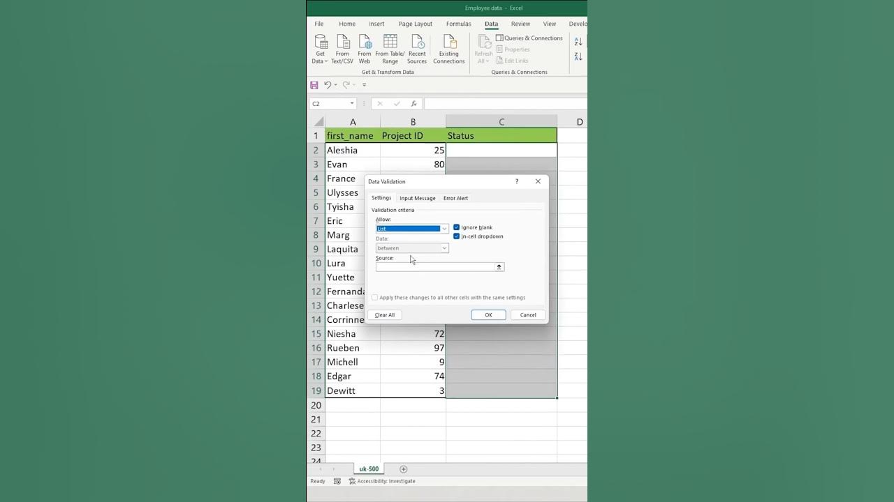 Dynamic #Excel Data Validation: How to Use Formulas and Lists - YouTube