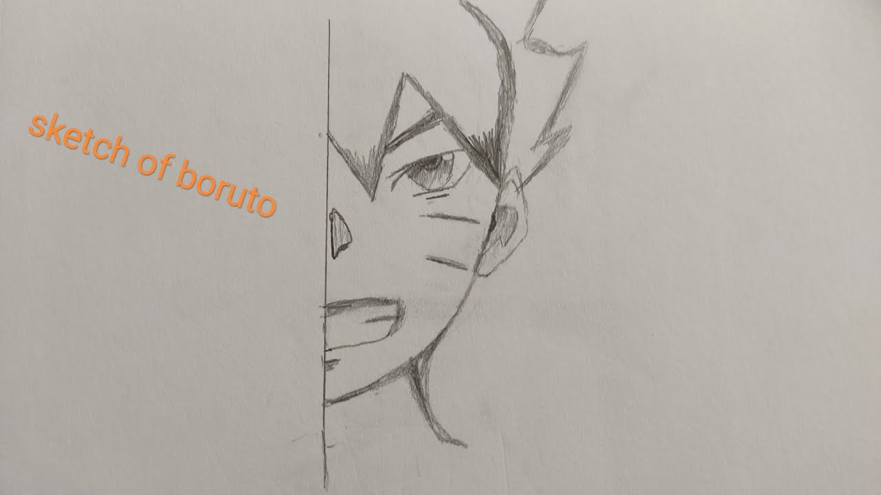 how to draw boruto uzumaki step by step {easy sketch of boruto} - YouTube