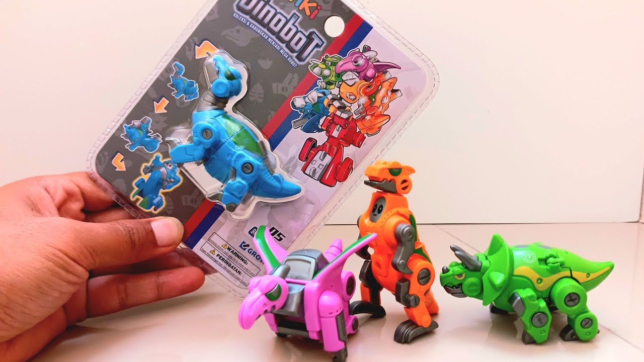 unboxing toys for kids mainan robot dyno brontosaurus wiki dinobot ...