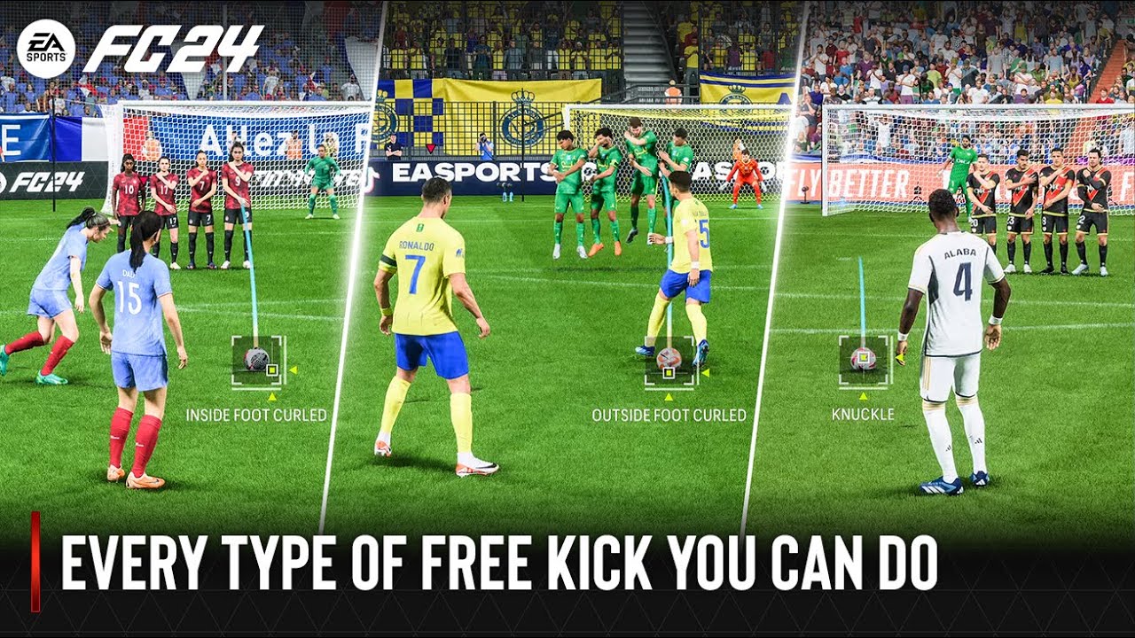 EA SPORTS FC 24 | Every Type Of Free Kick You Can Do - YouTube