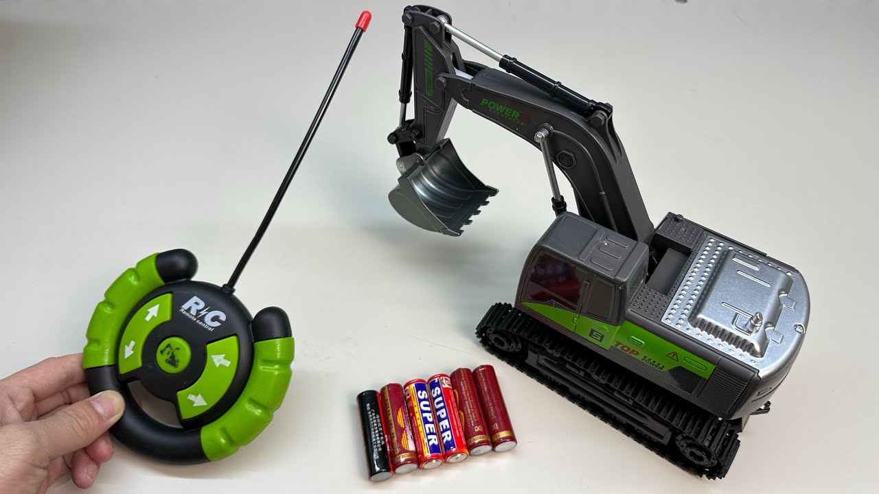 Unboxing R/C alloy excavator, dancing robot,RC 360 degree drift racing ...