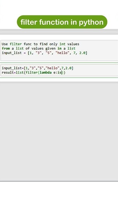 filter function in python | python function | tutorial #pythonlearning #coder #phyton #python3 ...