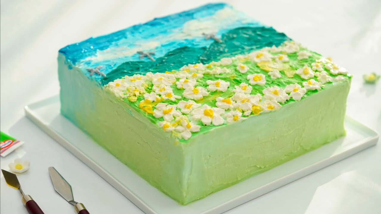 Tranding Cake Decoration || Tutorial || Technique for painting with ...