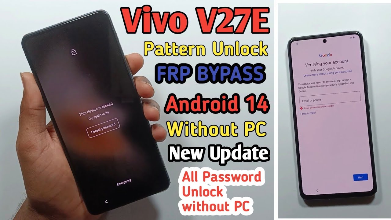 Vivo V27e Ka Lock Kaise tode | Vivo V27e FRP Bypass Android 14 Without ...