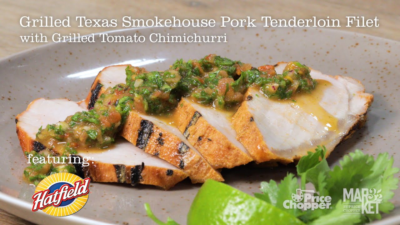 Grilled Texas Smokehouse Pork Tenderloin Filet with Grilled Tomato ...