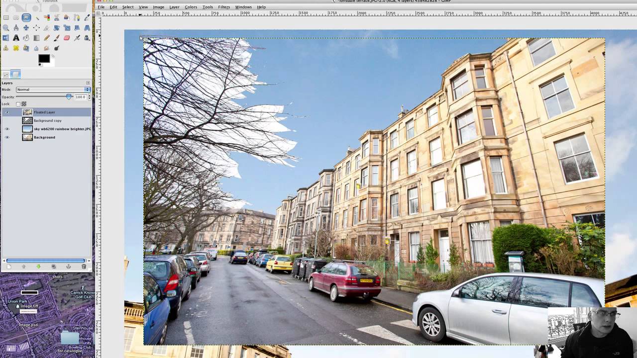 Gimp Tip: Replacing sky around trees (example 2: Different sky image ...