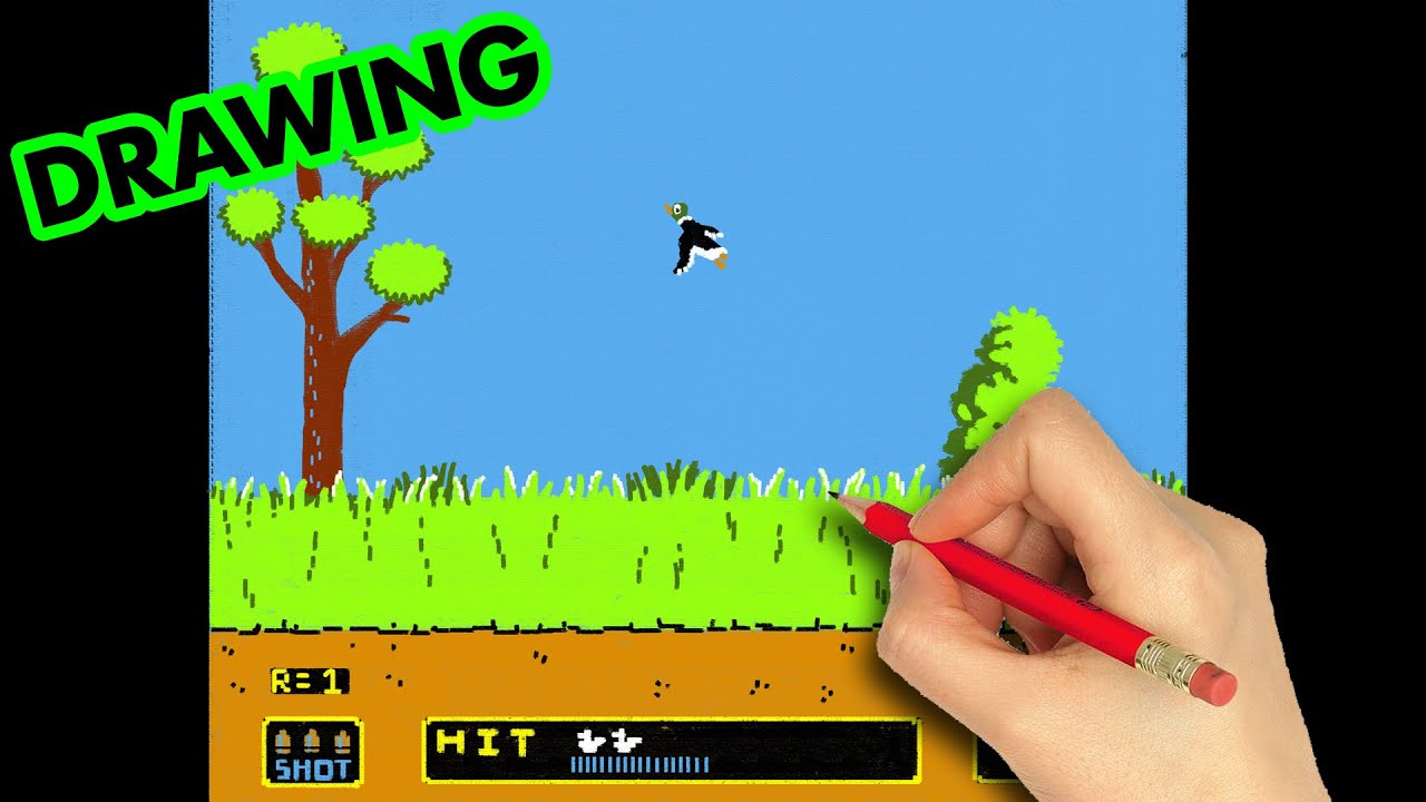 how to draw Duck Hunt | Art Therapy - YouTube