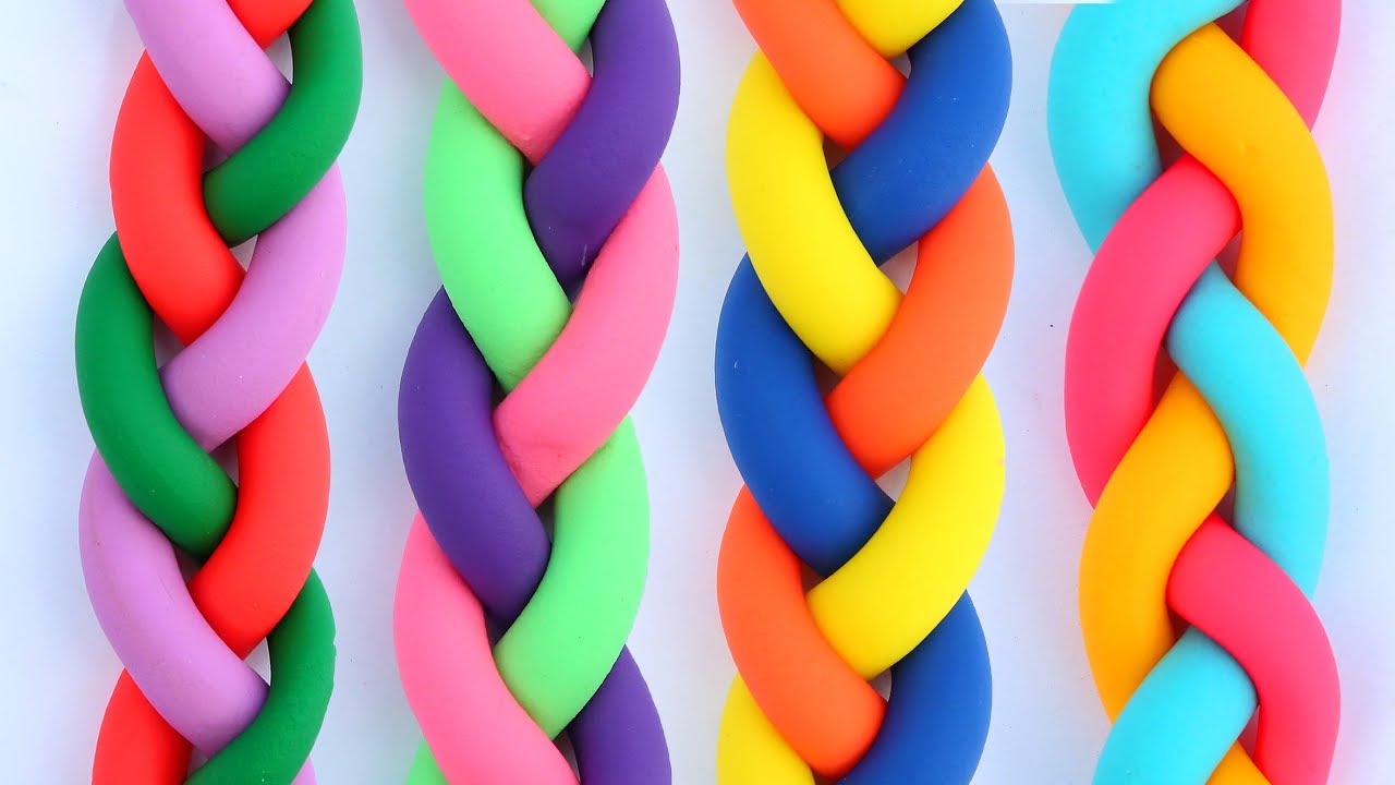DIY How To Make Play Doh Colors Braids Modelling Clay Learn Colors ...