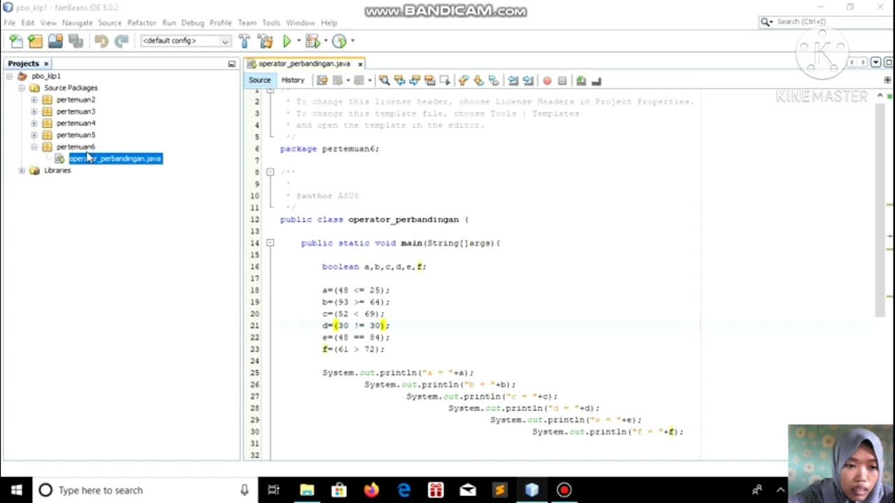 proses pembuatan program operator perbandingan dan logika - YouTube