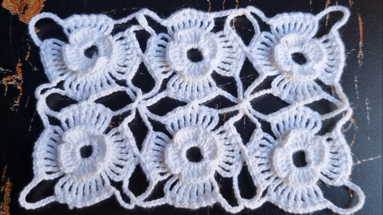 How to Crochet Lacy Motifs-like Stitch for Tablecloth, Table runner ...