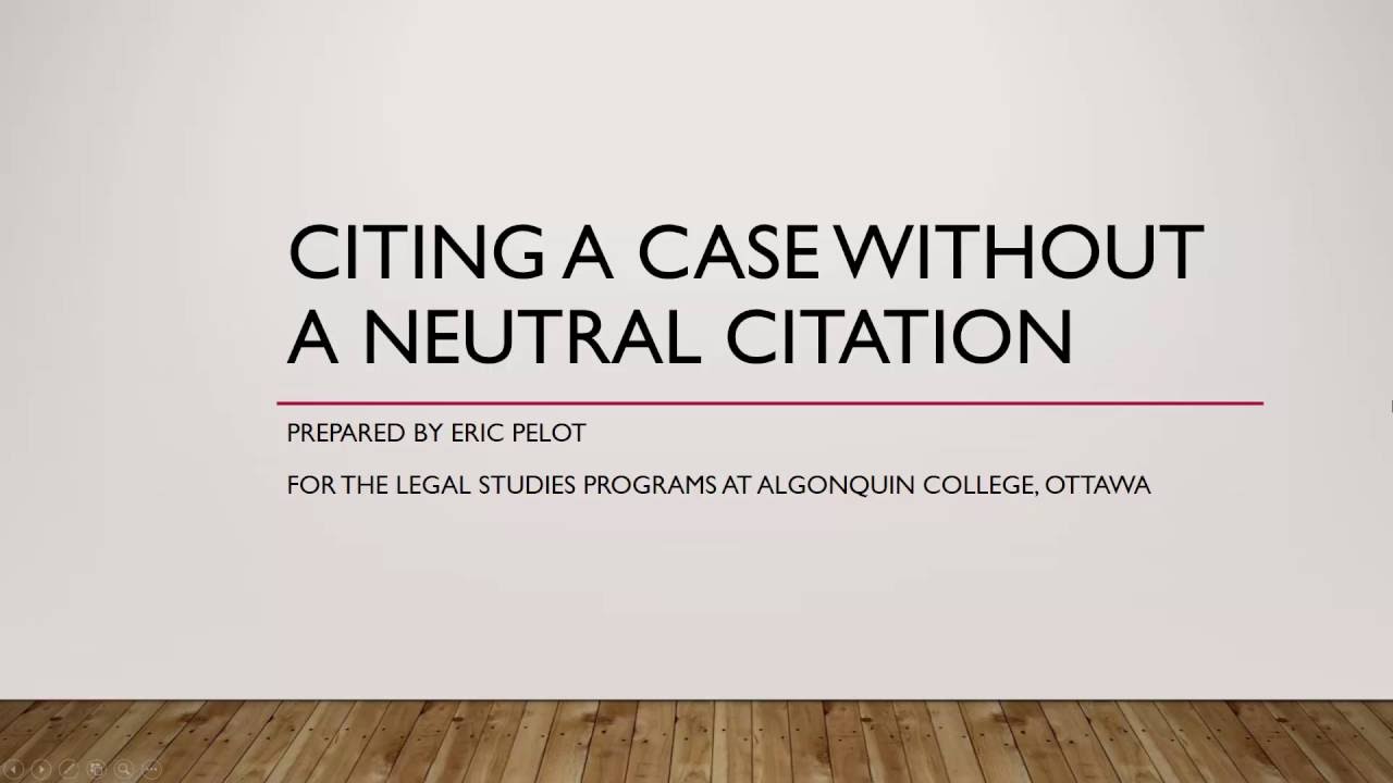 Citing a Case Without Neutral - YouTube