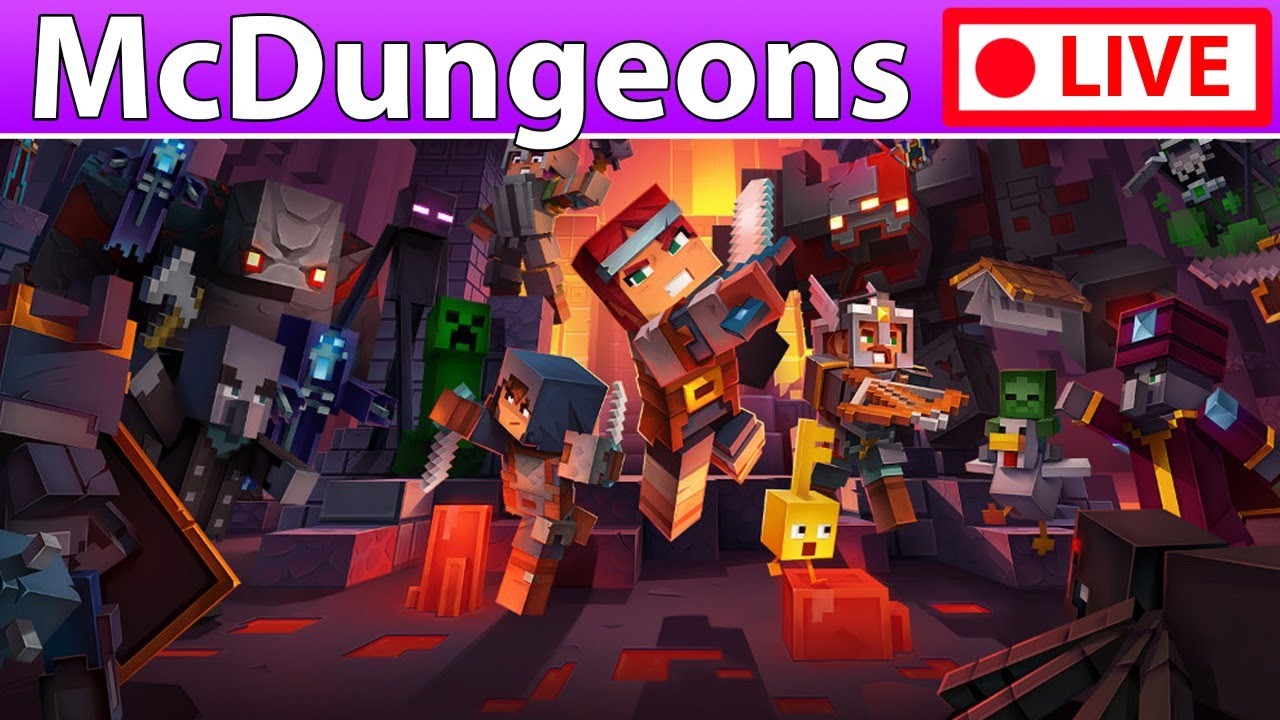 Minecraft Dungeons Live Stream | Into the dungeon | Part 1 - YouTube