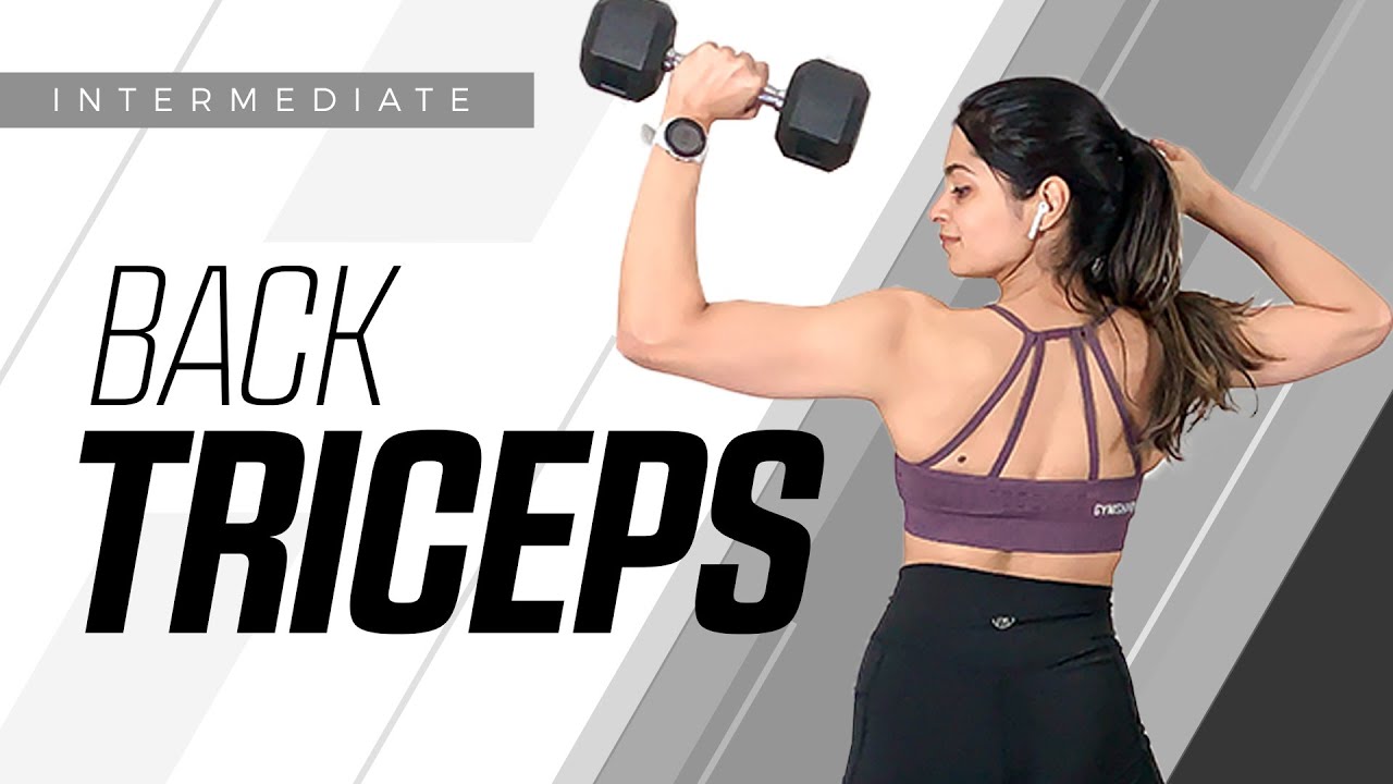 15 Min CHISELED BACK Triceps DUMBBELL Workout | NO REPEAT - YouTube