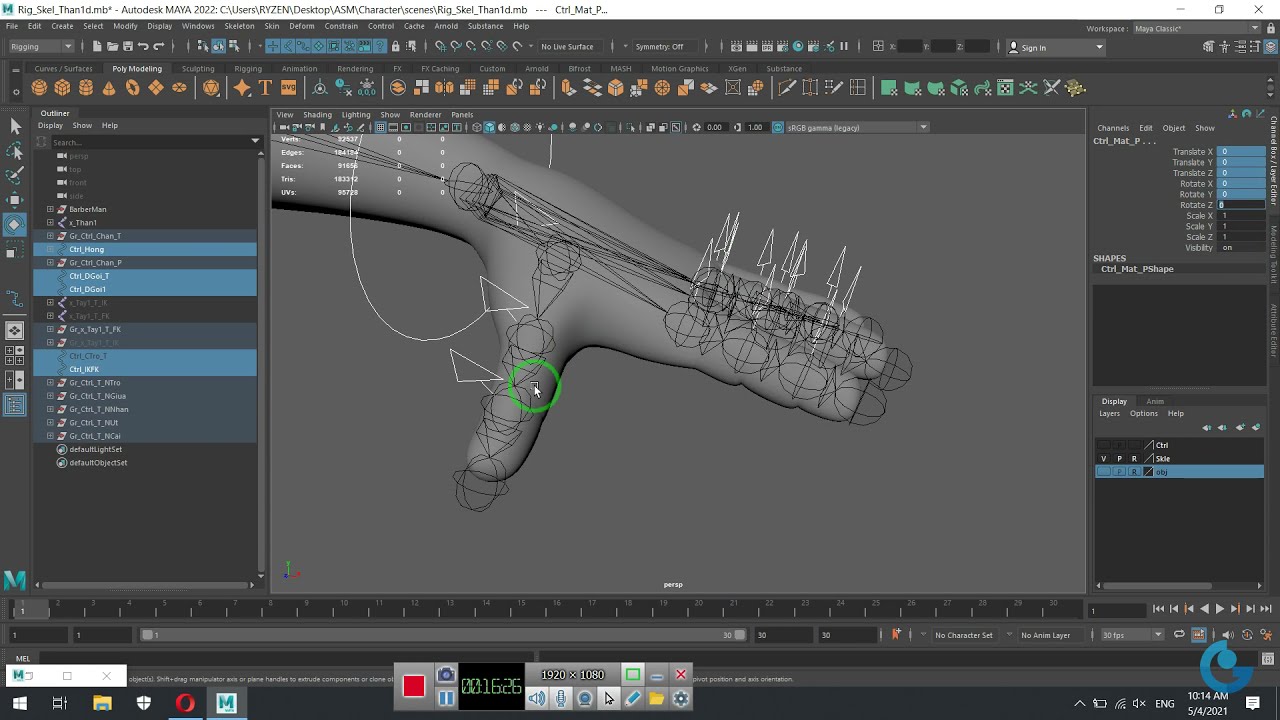 Maya I Rigging BarberMan P5 I Hand - YouTube