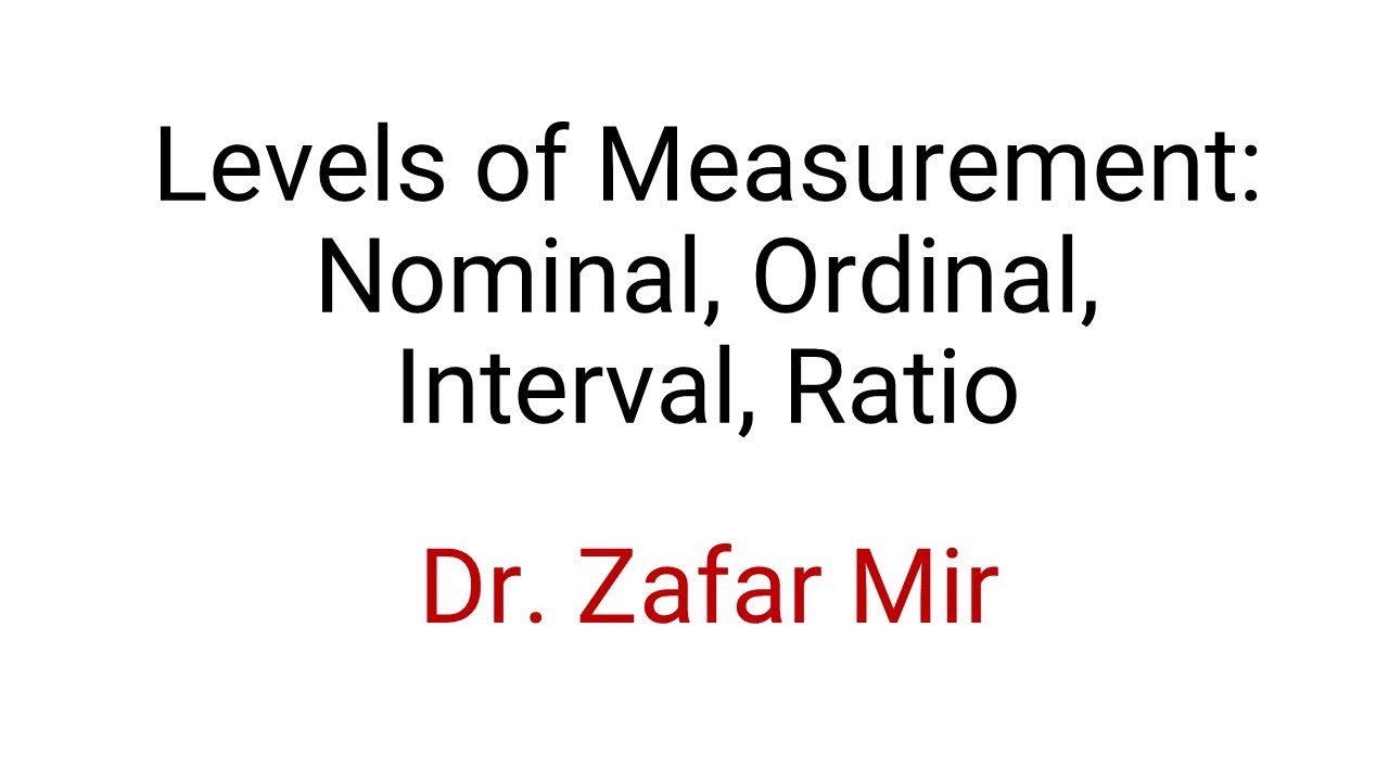 Nominal, Ordinal, Interval, Ratio II Measurement Scales II Dr. Zafar ...