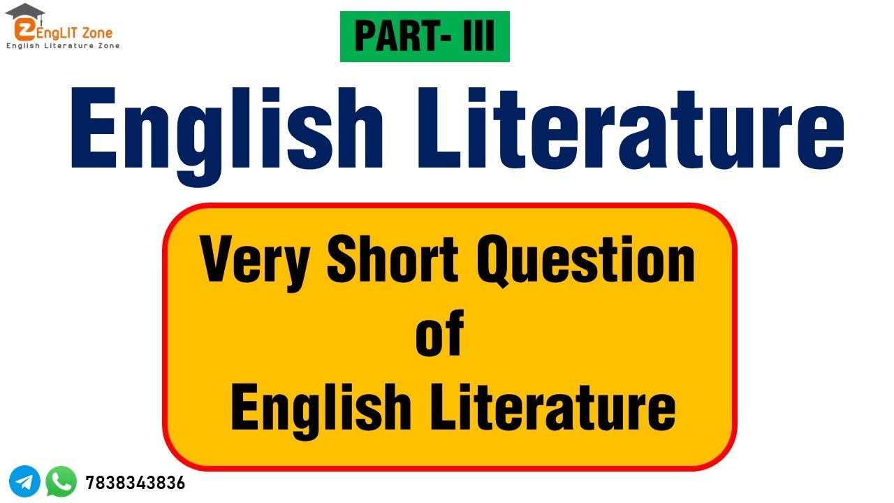 Important Question Answer of English Literature | MCQ of English ...