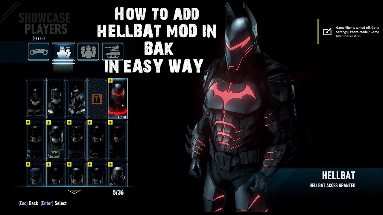 How to add Injustice Hell Bat mod suit In Batman Arkham Knight - YouTube