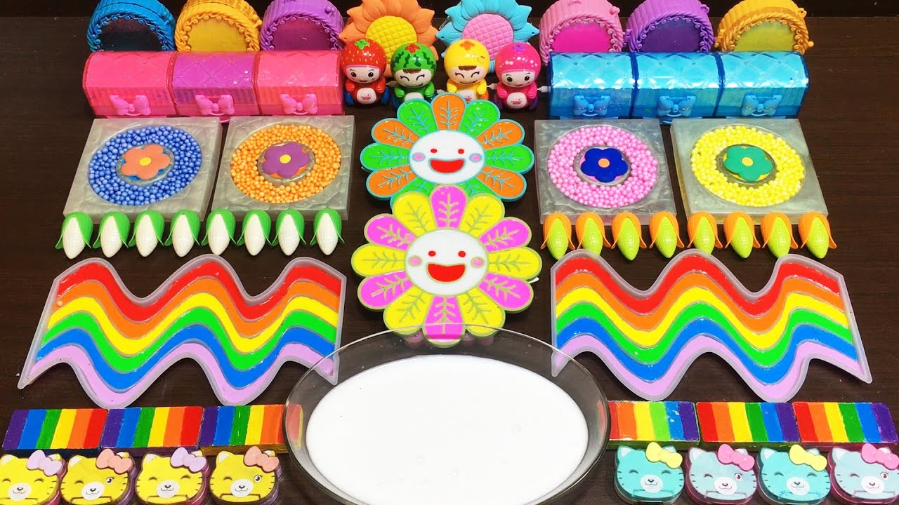 COLOR Slime ! Mixing random into GLOSSY Slime !!! Satisfying Cocomelon ...