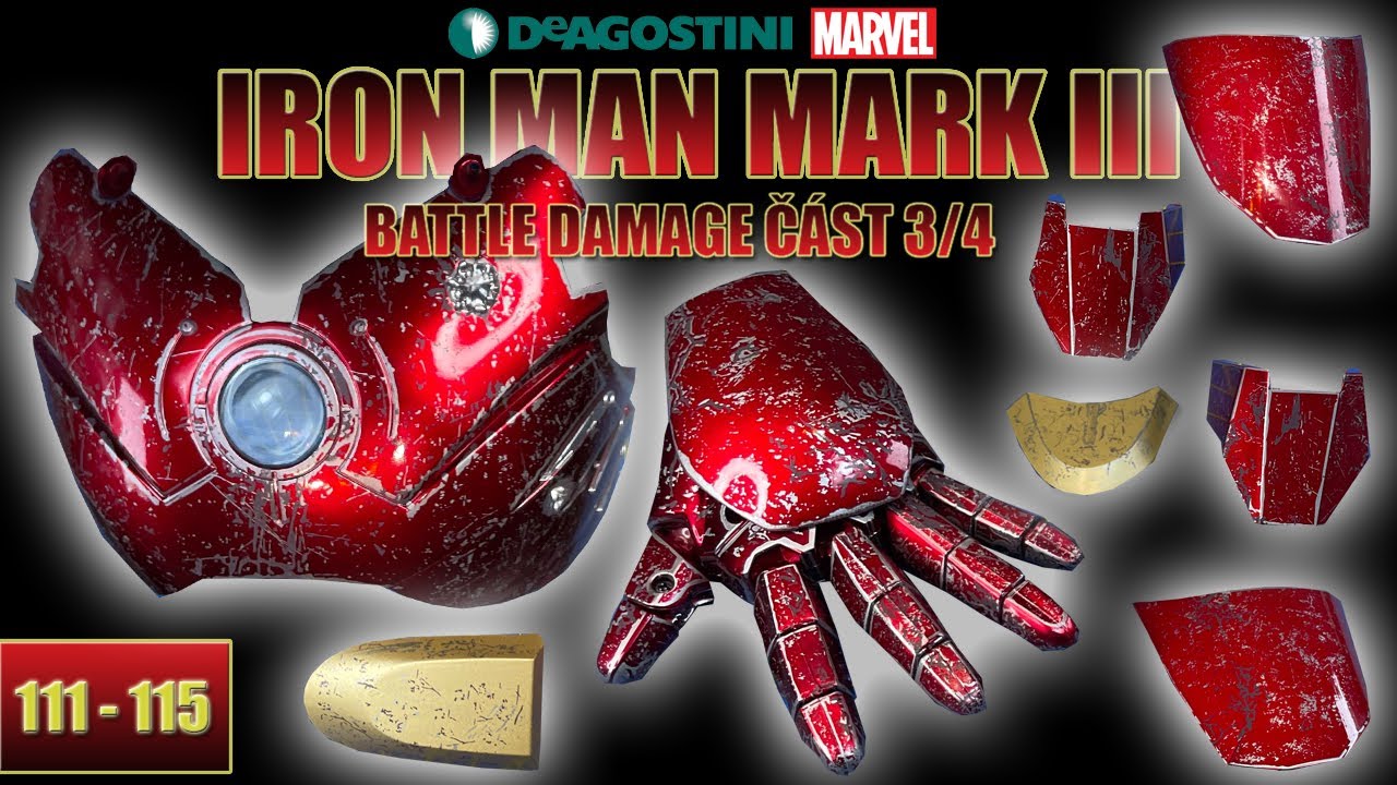 BATTLE DAMAGE 3/4 IRON MAN MARK III Část 111 - 115 Big Scale Model Od ...