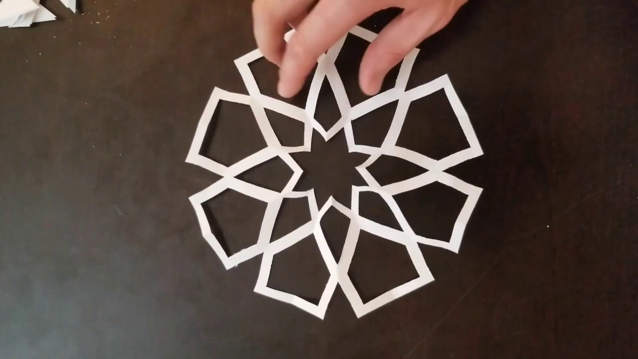 Paper Crafts Kirigami Eight Fold Rosette Paper Snowflake Tutorial - Papel Picado - YouTube