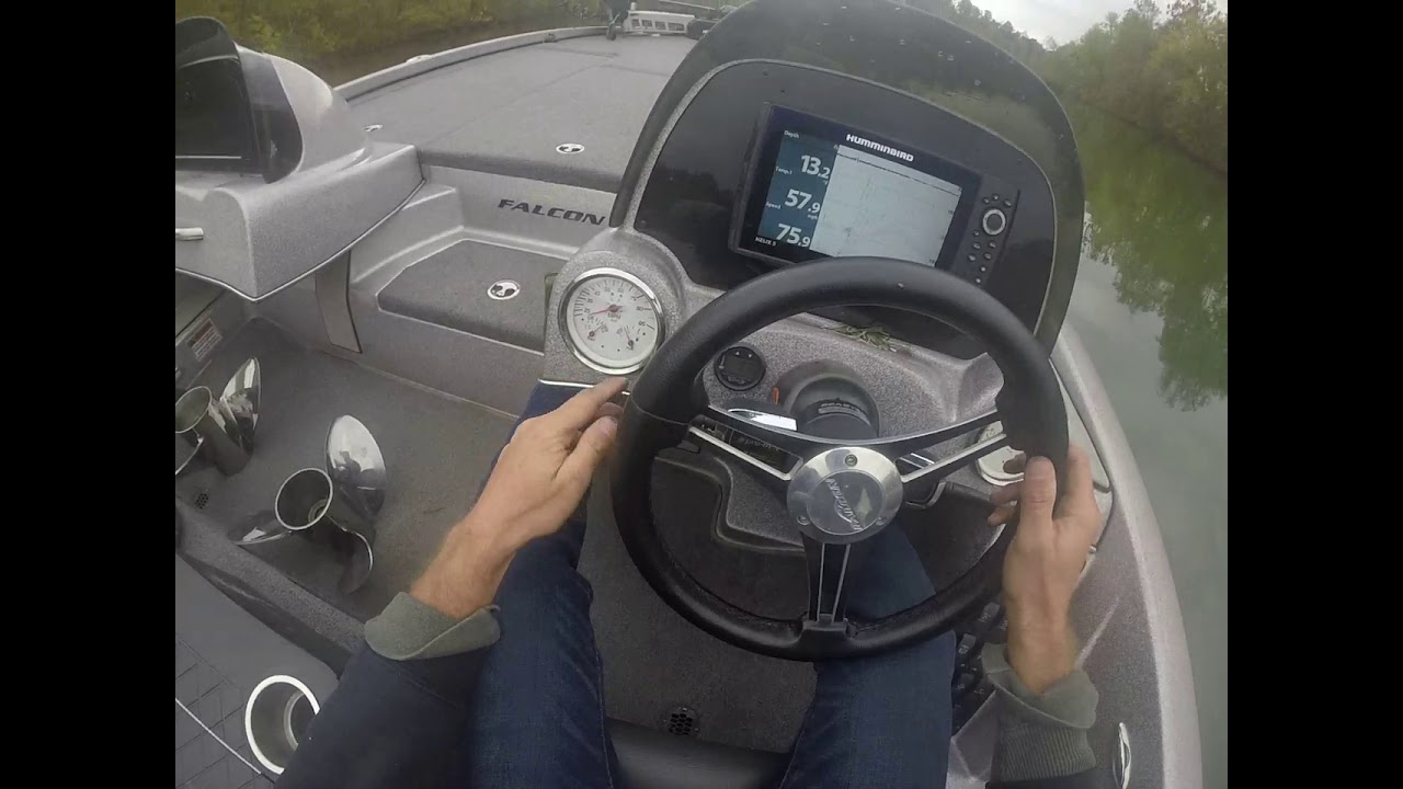 Falcon 205 Bassboat w/ 250 SHO part 4 of 4 videos running. final run ...