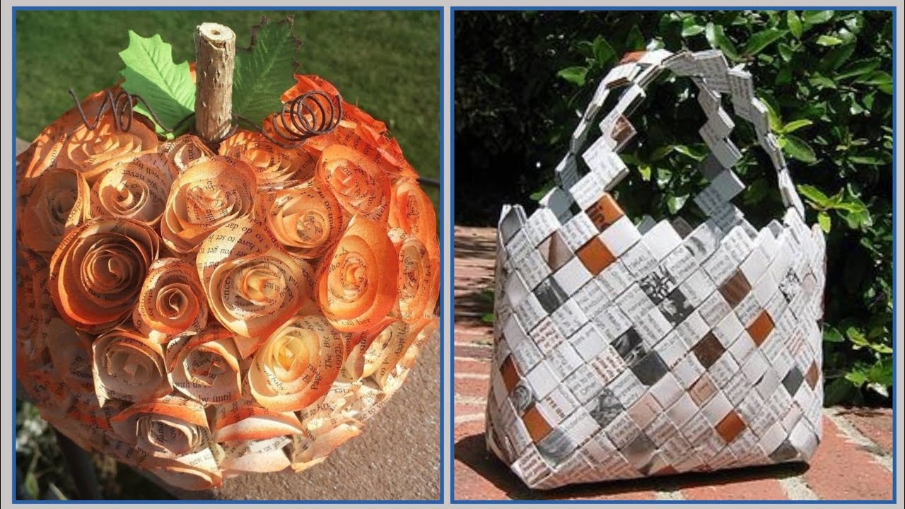 Reuse paper craft ideas/old newspaper art - YouTube