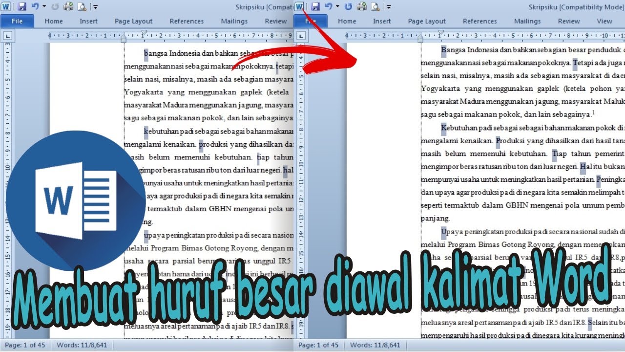 Cara Merubah Huruf Kecil ke Huruf Besar Diawal Kalimat Pada Word - YouTube