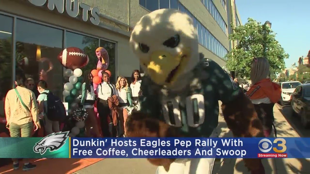 Dunkin' hosts Eagles pep rally with free coffee, cheerleaders and swoop ...