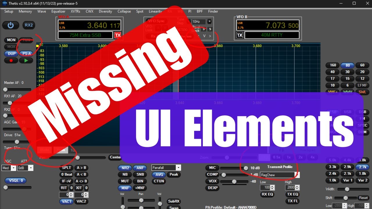 Thetis - Missing Buttons and Sliders - YouTube