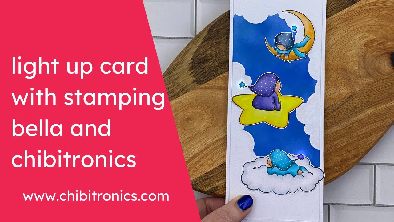 Light up card with Stamping Bella and Chibitronics White LED Stickers ...