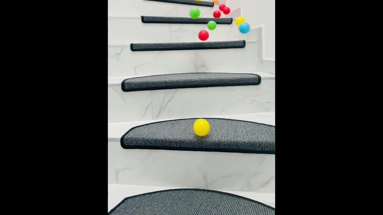 Bouncing Balls Down The Stairs - YouTube