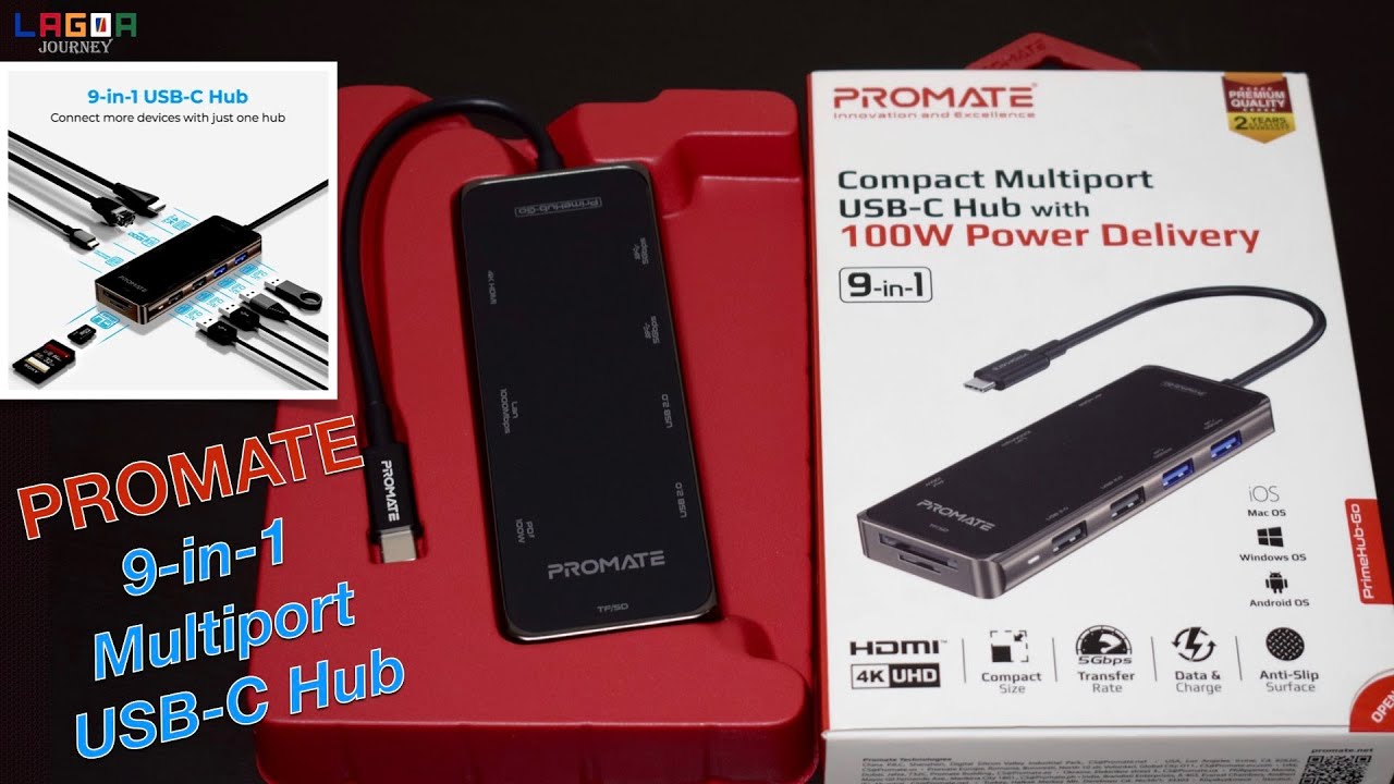 UNBOXING OF 9-in-1 COMPACT MULTIPORT USB-C HUB with 100w POWER DELIVERY ...