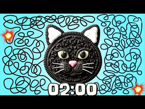 2 MINUTE Timer - BLACK CAT (COOKIE BOMB) 😺​🍪​ Classroom Countdown With Music