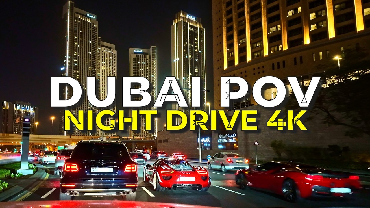 Dubai Night Drive 4k - 2024 POV Driving Tour from Dubai Downtown to ...