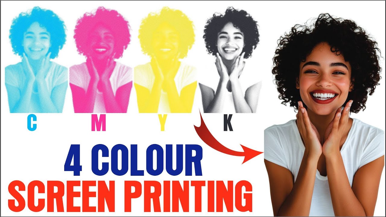 How to make halftone for 4 colour screen printing - YouTube