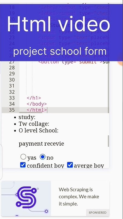 Html School Form Htmlproject Htmltutorial Html Htmlprogramming Htmlcourseinhindi C