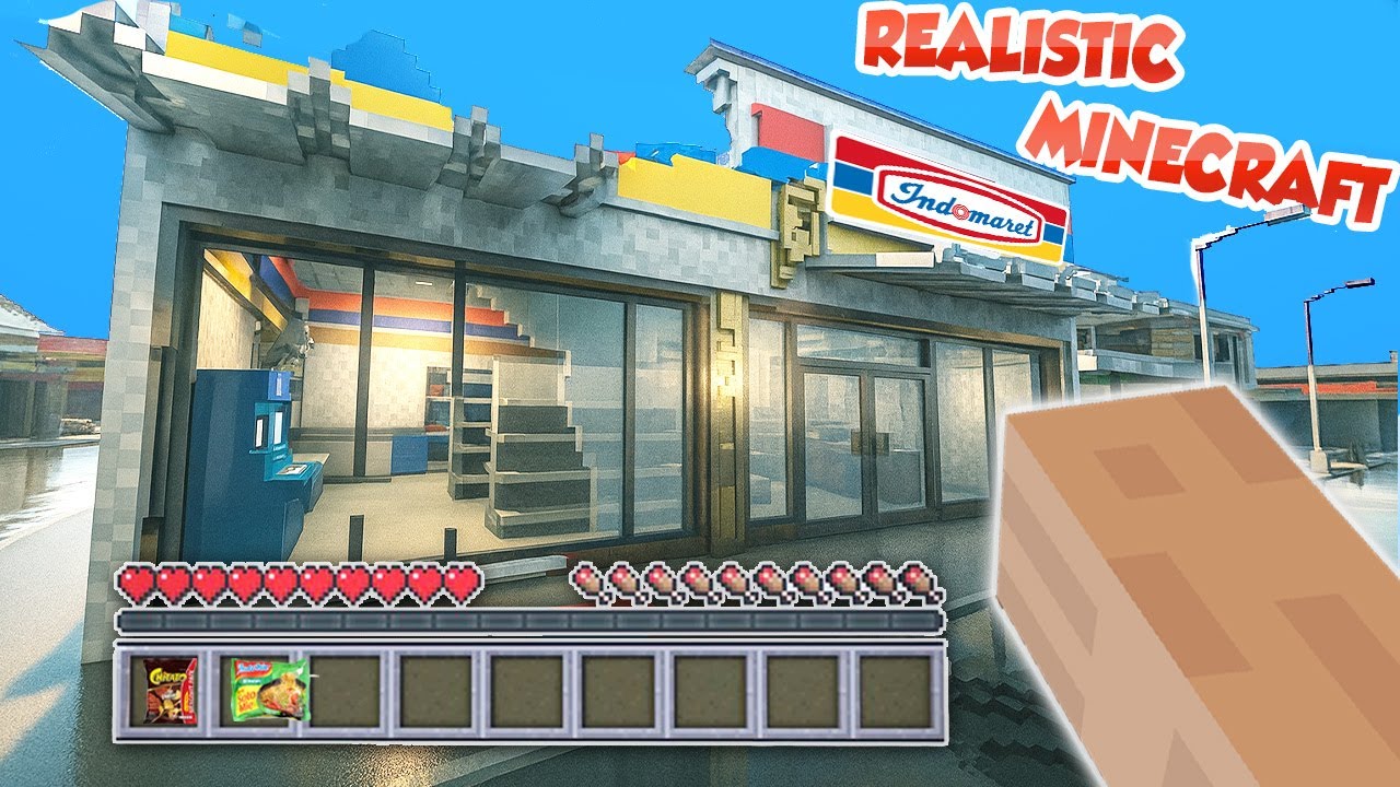 AKU BERHASIL BUAT INDOMARET REALISTIC DI MINECRAFT ULTRA REALISTIC INI ...