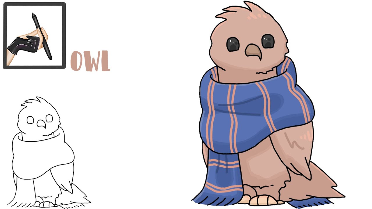 How to Draw Owl- step by step - YouTube