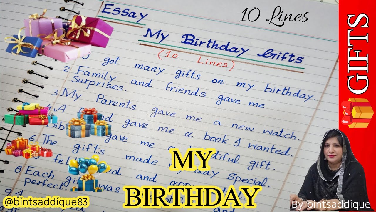 My Birthday 🎁Gifts | 10 Lines Essay My Birthday Gifts | Easy English ...