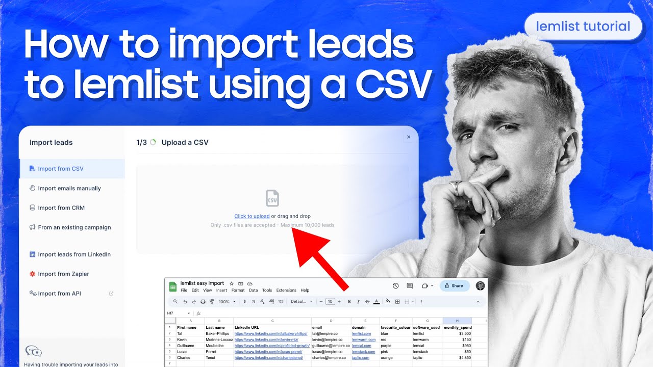 How To Import Leads To Lemlist Using A Csv Lemlist Tutorial Youtube