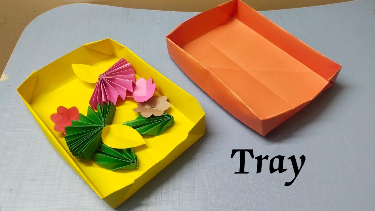 How to make a Paper Tray - Easy Paper Art and Craft for kids without ...