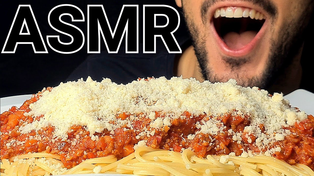 ASMR SPAGHETTI BOLOGNESE PARMESAN PASTA (EATING SOUNDS) NO TALKING ...