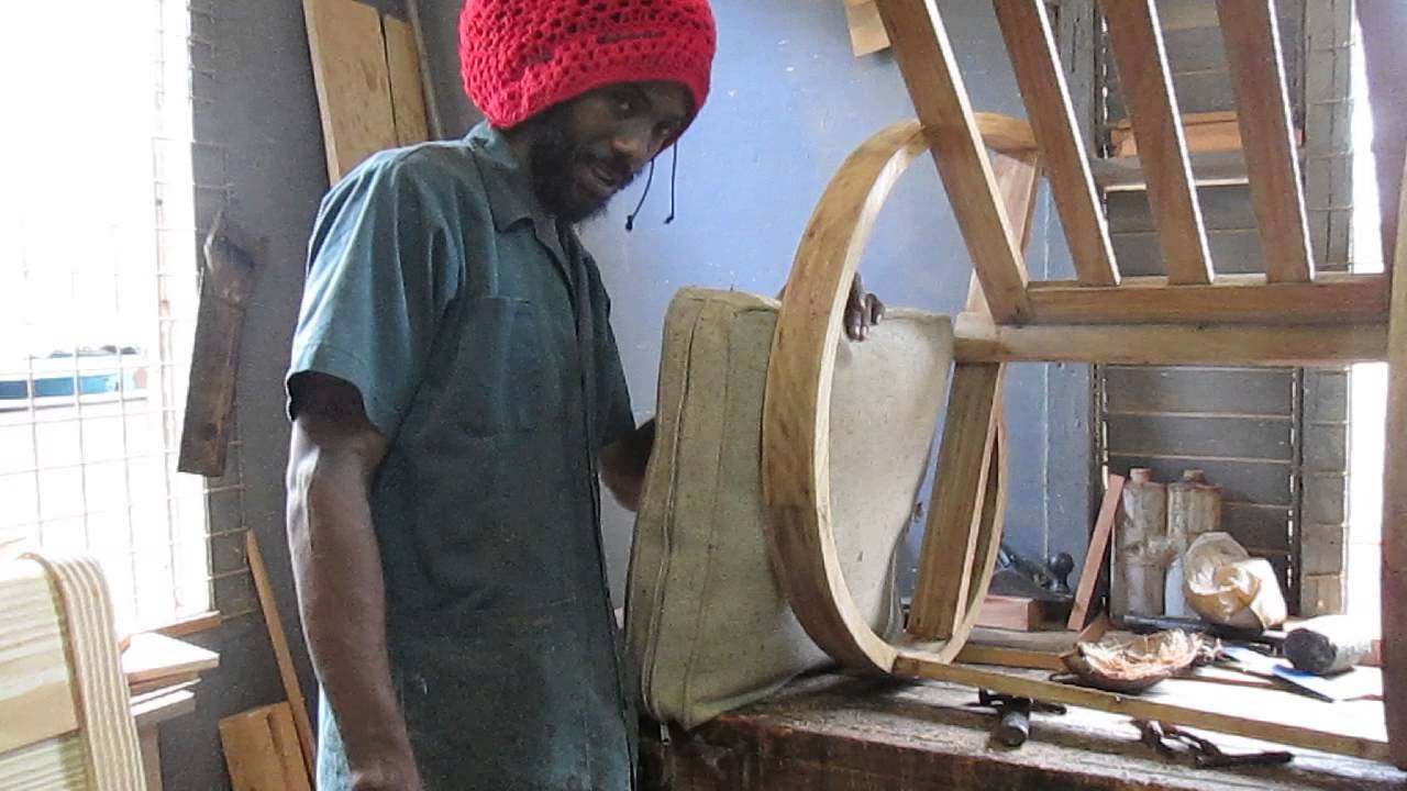 caribbean small woodwork shop how a fiber cushion was made - YouTube