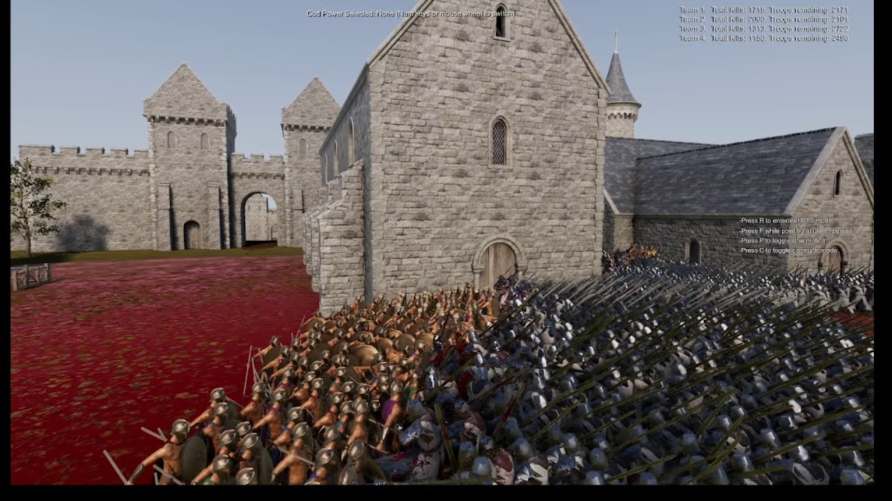 Four Army's Battle to Control Castle. Very Close Fight. UEBS2 - YouTube