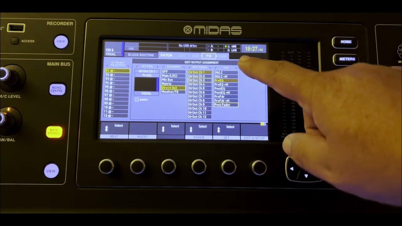 Midas M32 Como Grabar A Tu DAW Con EQ, Dinámicos, Gate Ect - YouTube