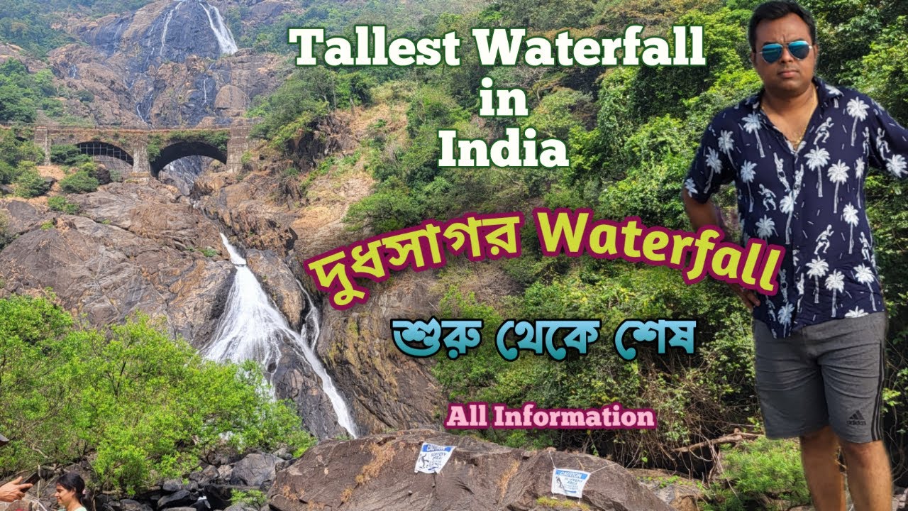 Dudhsagar Waterfall Goa|Tallest Waterfall in India|Natural Swimming ...