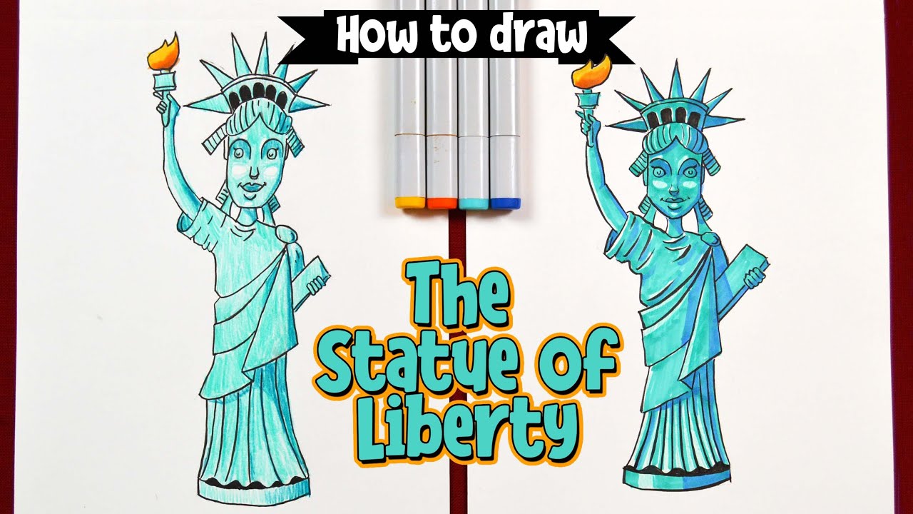 How to Draw The Statue Of Liberty - American Symbols - YouTube