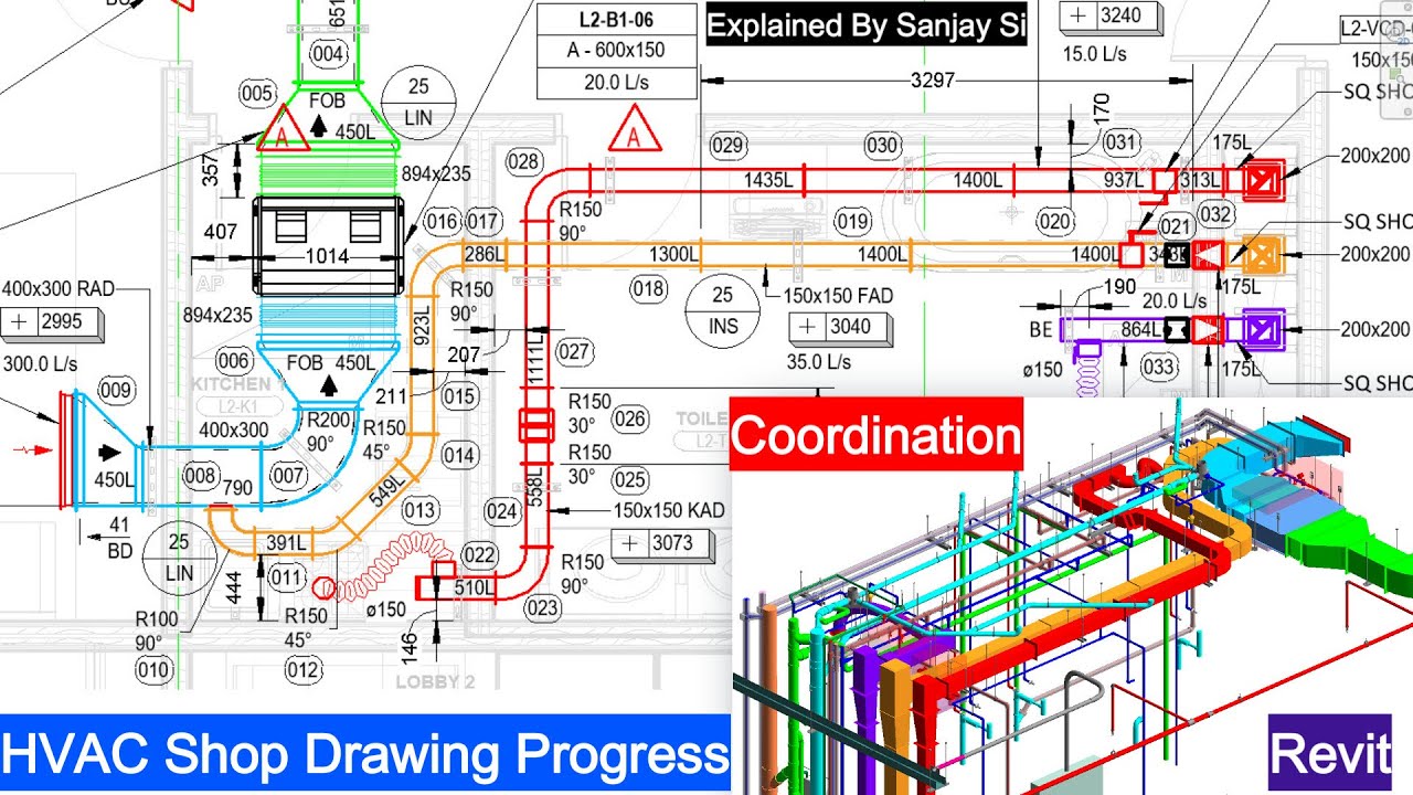 Ep-153 # HVAC Shop Drawing Progress | Coordination in Revit | Tower ...